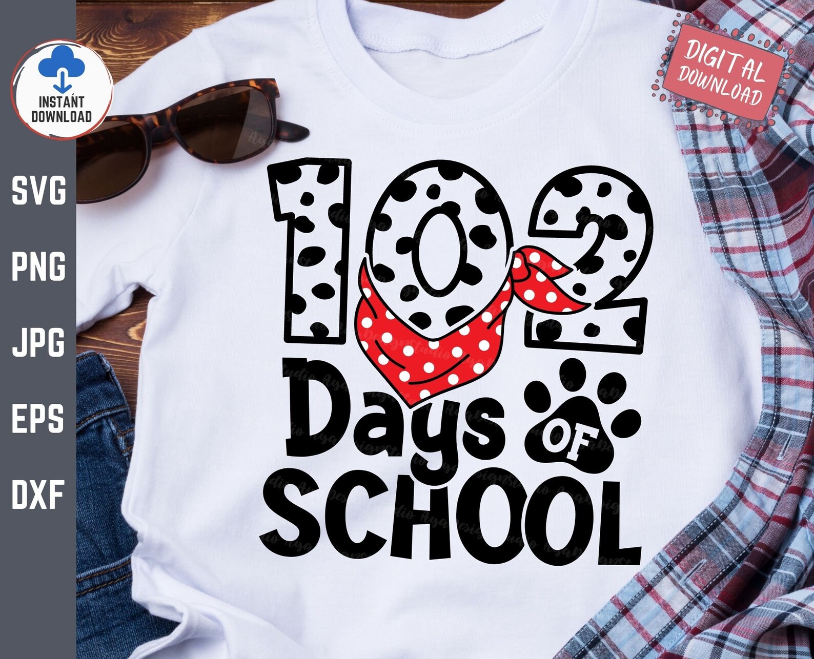 102 Days of School Svg, Boy Dalmatian Svg, 102 Days of School Dalmatian ...