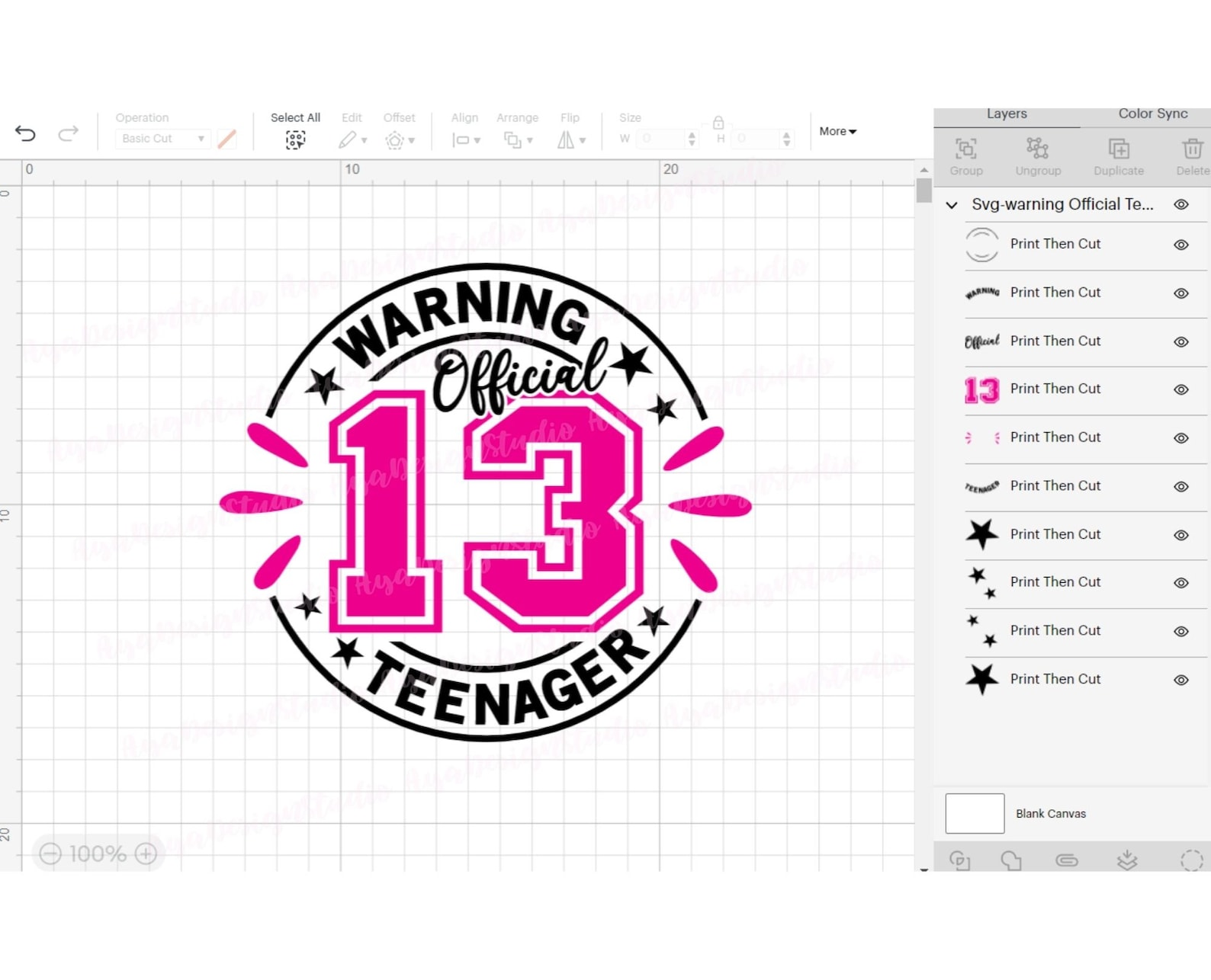 Warning Official Teenager Svg 13th Birthday Girl Svg Warning - Etsy