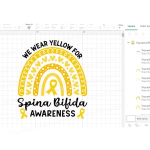 We Wear Yellow for Spina Bifida Awareness Rainbow Svg, Spina Bifida ...