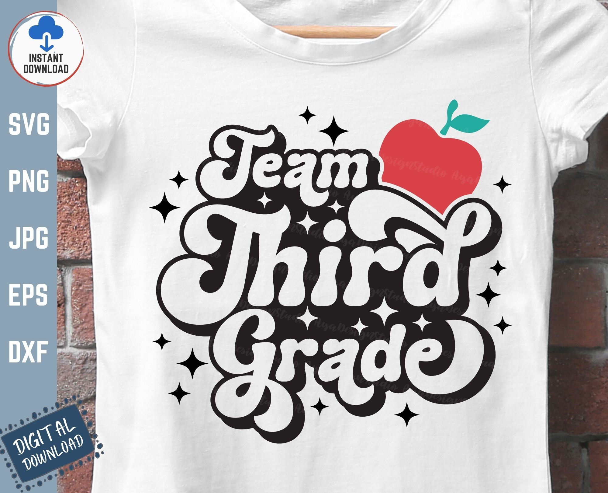 Team Third Grade Groovy Svg, Team Third Grade Svg, Third Grade Teacher ...