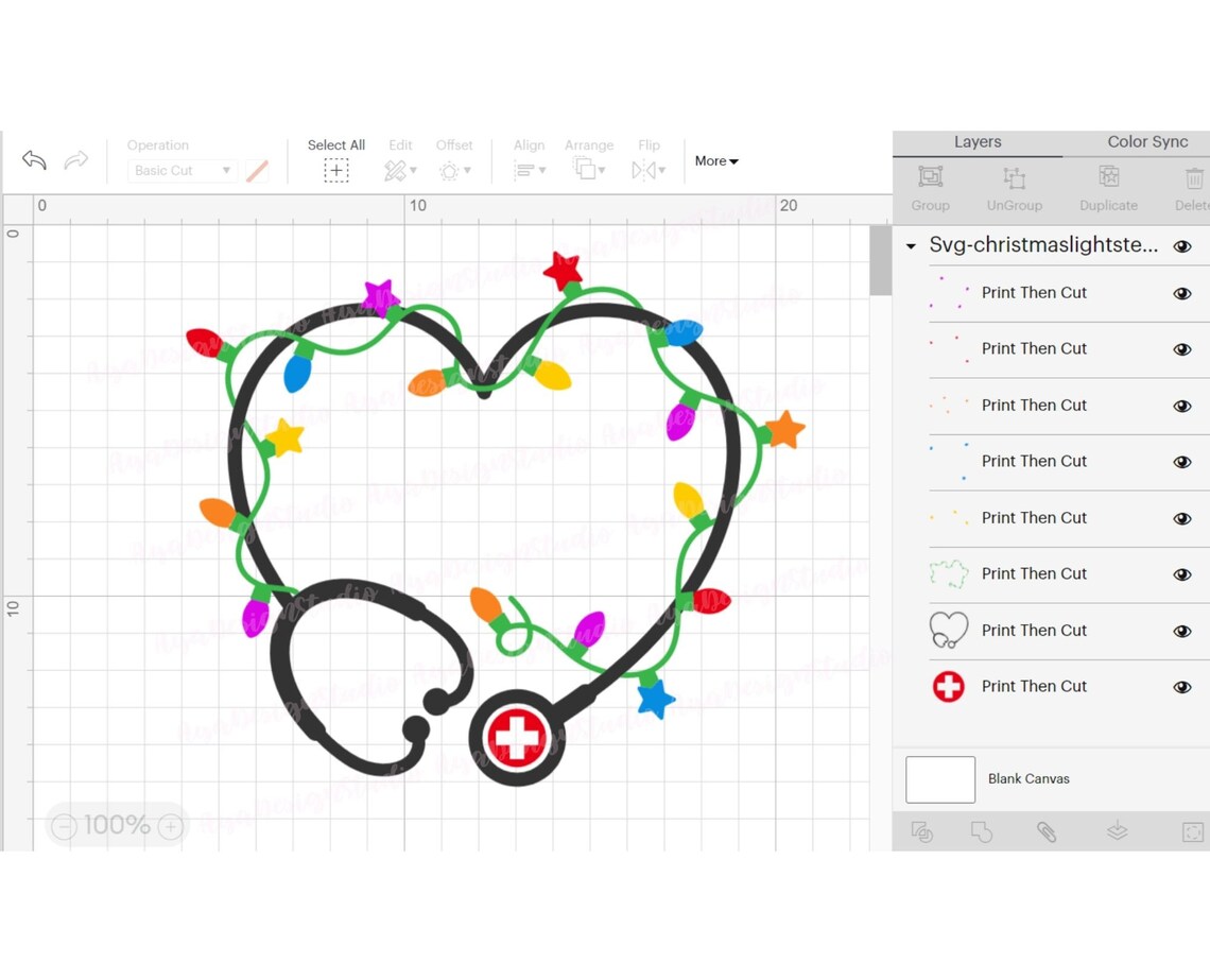Christmas Light Stethoscope Svg Christmas Nurse Svg - Etsy