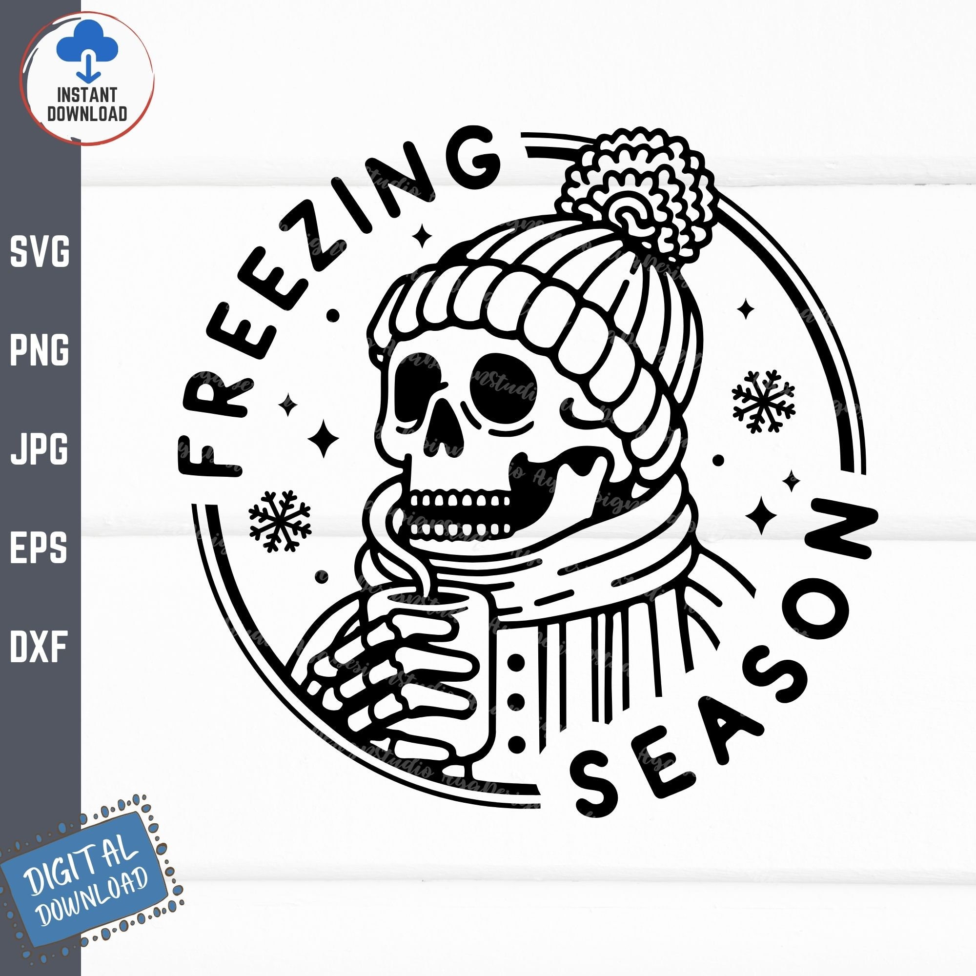 Freezing Season Svg, Skeleton Christmas Svg, Funny Skeleton Winter ...