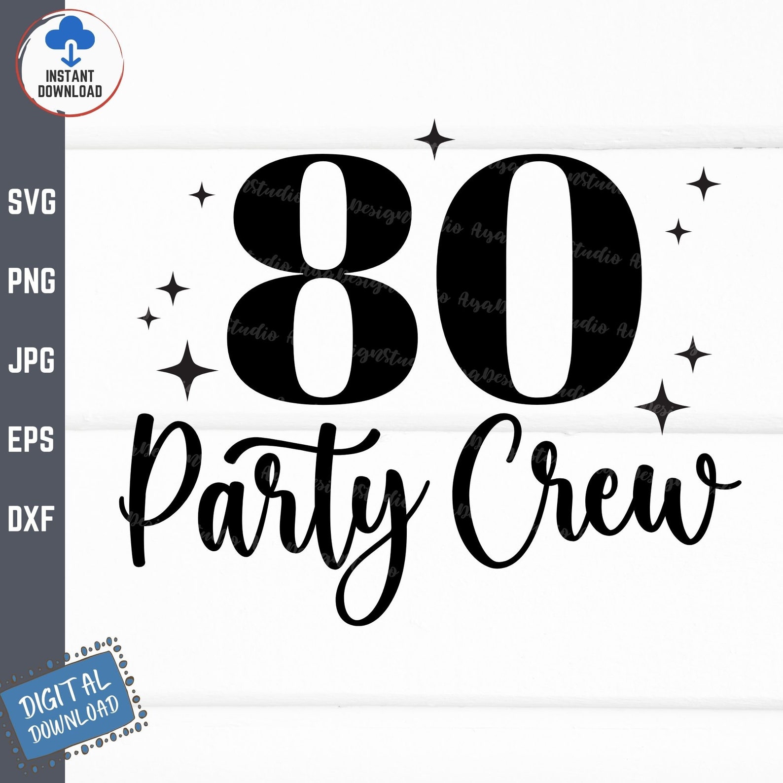 80 Party Crew Svg, 80th Birthday Svg, Eightieth Birthday Svg, 80th ...
