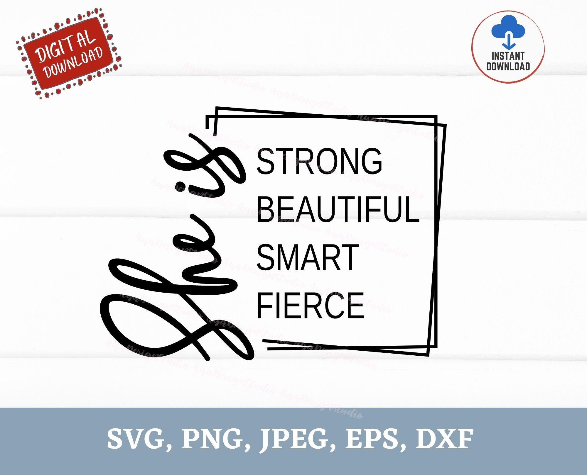 She is Strong Beautiful Smart Fierce Svg Girl Power Quote - Etsy