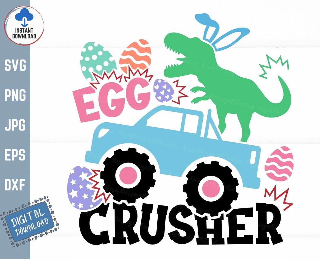 Egg Crusher Svg, Easter Crushing Eggs Svg, Egg Crusher Monster Truck ...