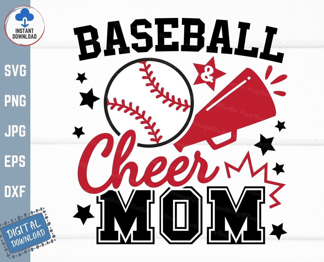 Baseball and Cheer Mom Svg, Baseball Cheer Mom Svg, Proud Cheer Mom Svg ...