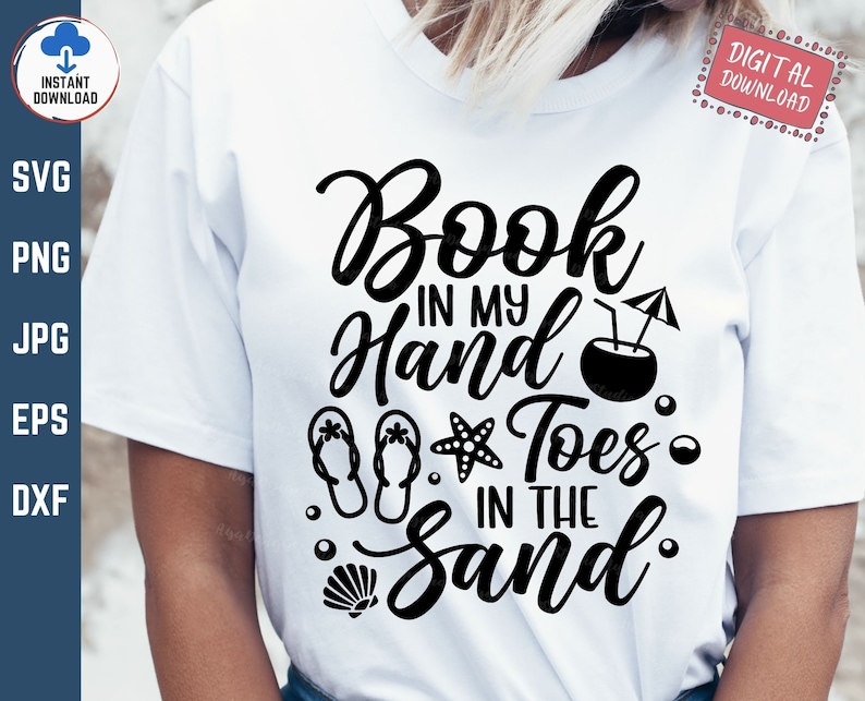Book In My Hand Toes In The Sand Svg Book In My Hand Svg | Etsy