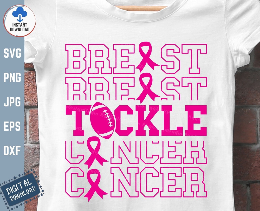 Tackle Breast Cancer Football Svg, Tackle Breast Cancer Svg, Breast ...