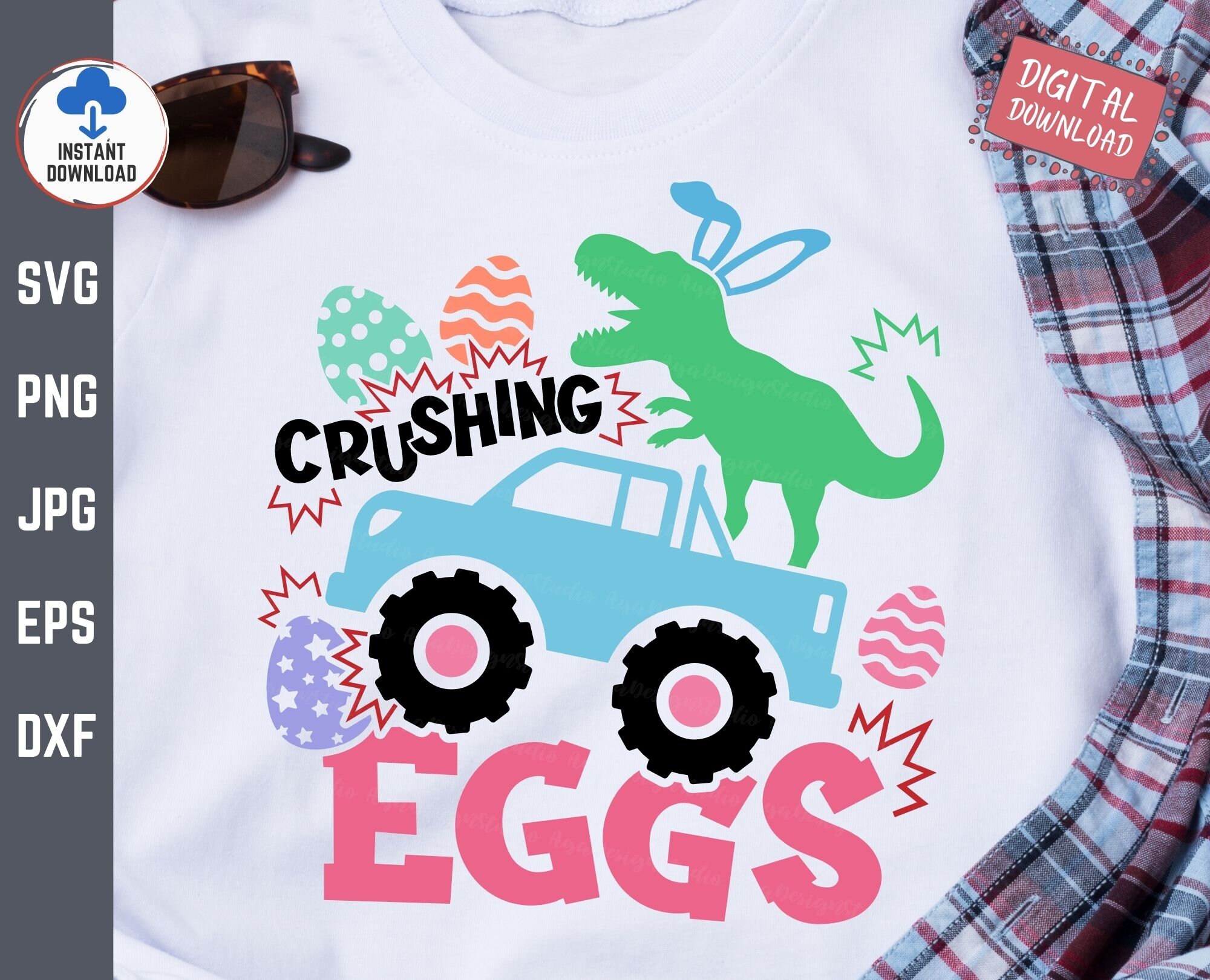 Crushing Eggs Svg, Easter Egg Crusher Svg, Crushing Eggs Monster Truck ...