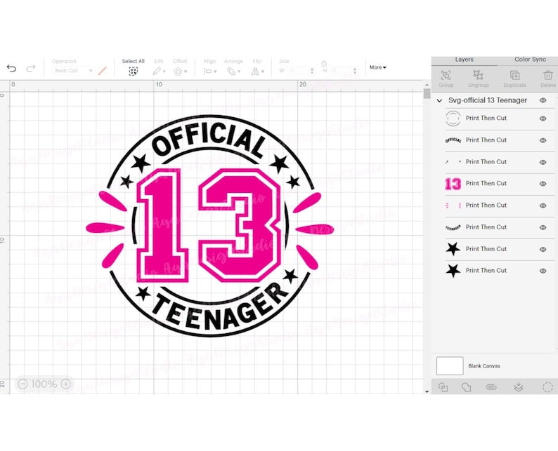 Official 13 Teenager Svg 13th Birthday Girl Svg Official - Etsy
