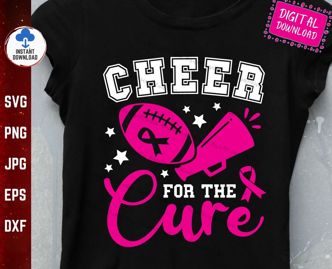 Cheer for the Cure Svg, Cheer for the Cure Football Svg, Breast Cancer ...