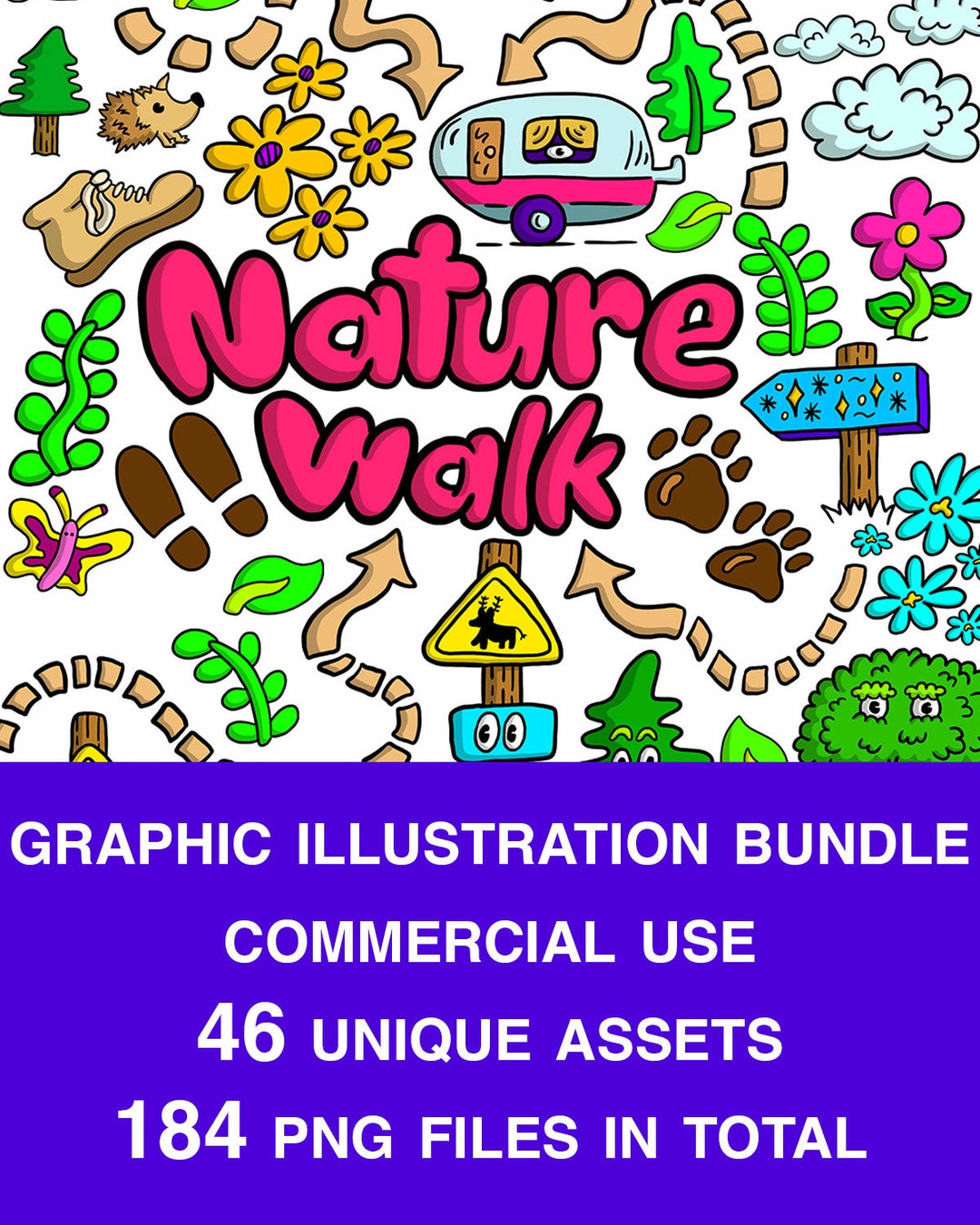 Nature Walk - Digital Downloadable Illustrations and Graphic Clip Art ...