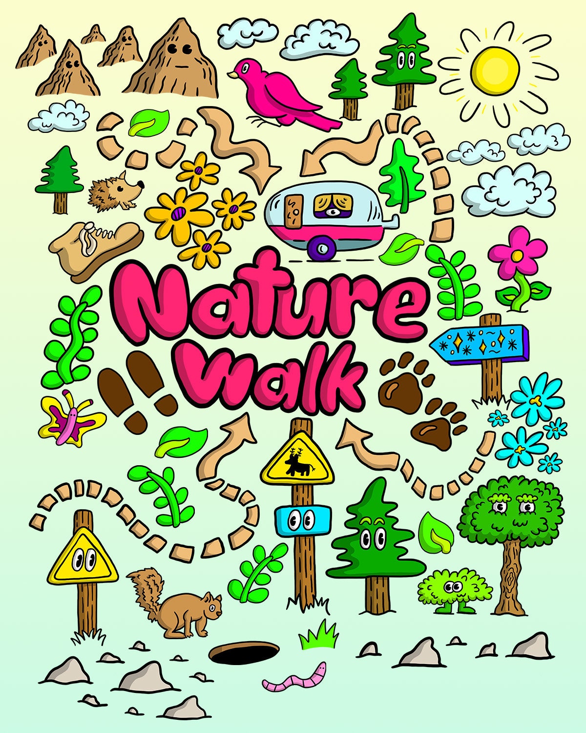 Nature Walk - Digital Downloadable Illustrations and Graphic Clip Art ...