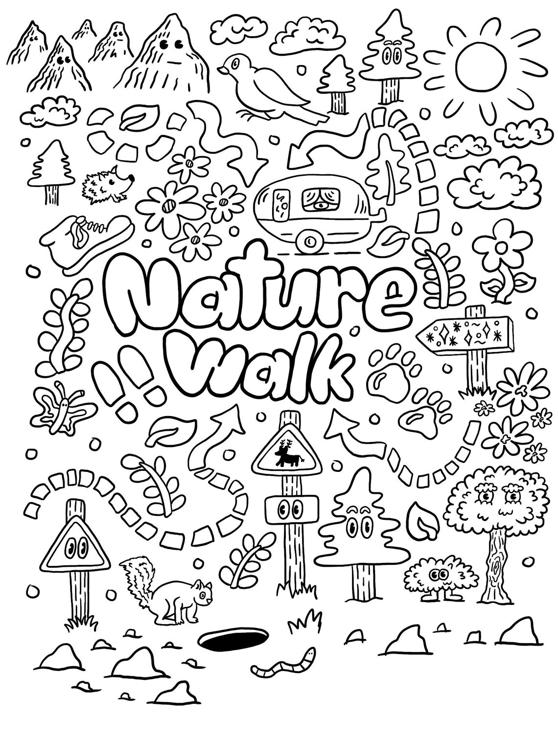 Nature Walk - Digital Downloadable Illustrations and Graphic Clip Art ...