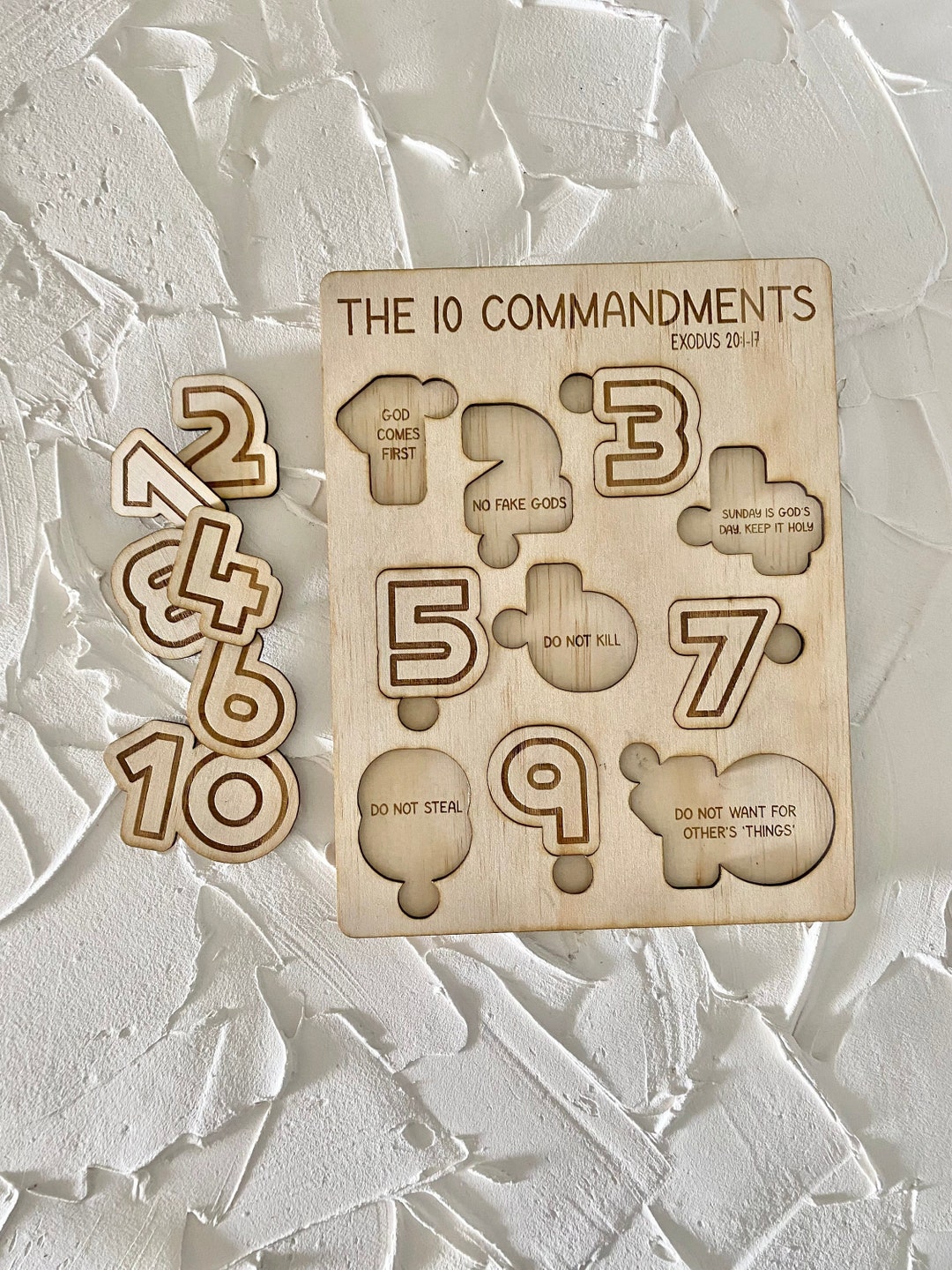 10 Commandments Wooden Puzzle | Bible Puzzles | Children Education - Etsy