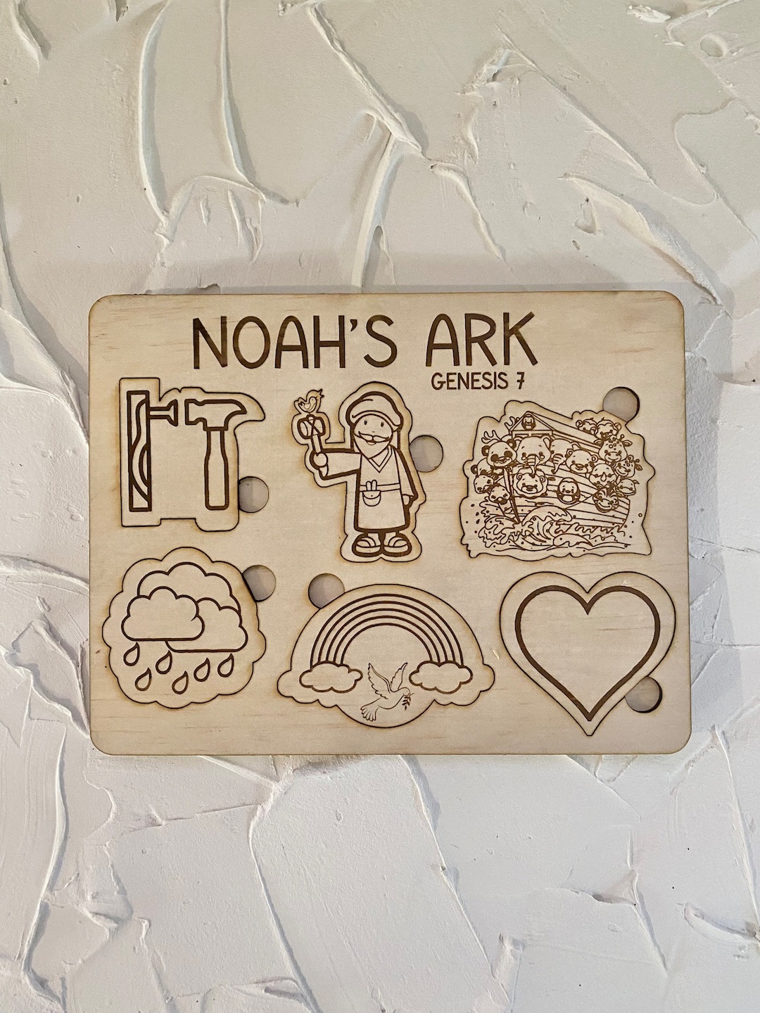 Noah's Ark Wooden Puzzle Bible Story Puzzle Religious Puzzle Childrens ...