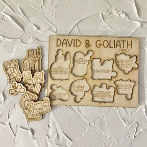 David and Golaith Wooden Puzzle | Bible Story Puzzle | Wooden Puzzles ...
