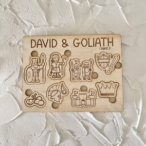 David and Golaith Wooden Puzzle | Bible Story Puzzle | Wooden Puzzles ...