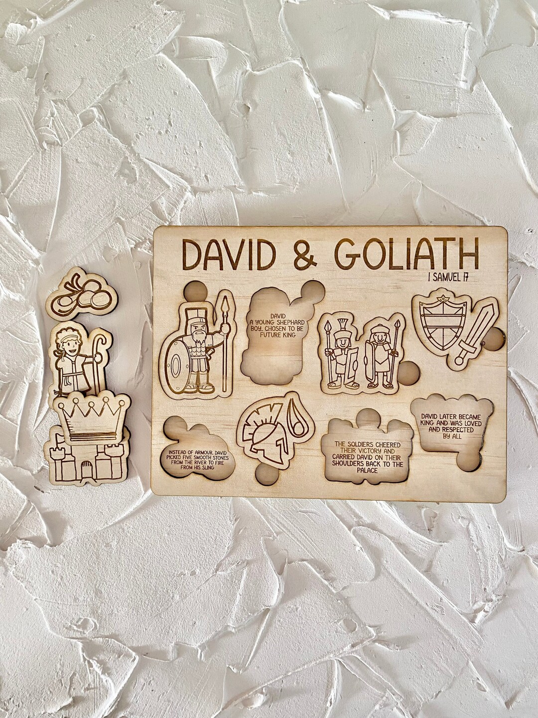 David and Golaith Wooden Puzzle | Bible Story Puzzle | Wooden Puzzles ...