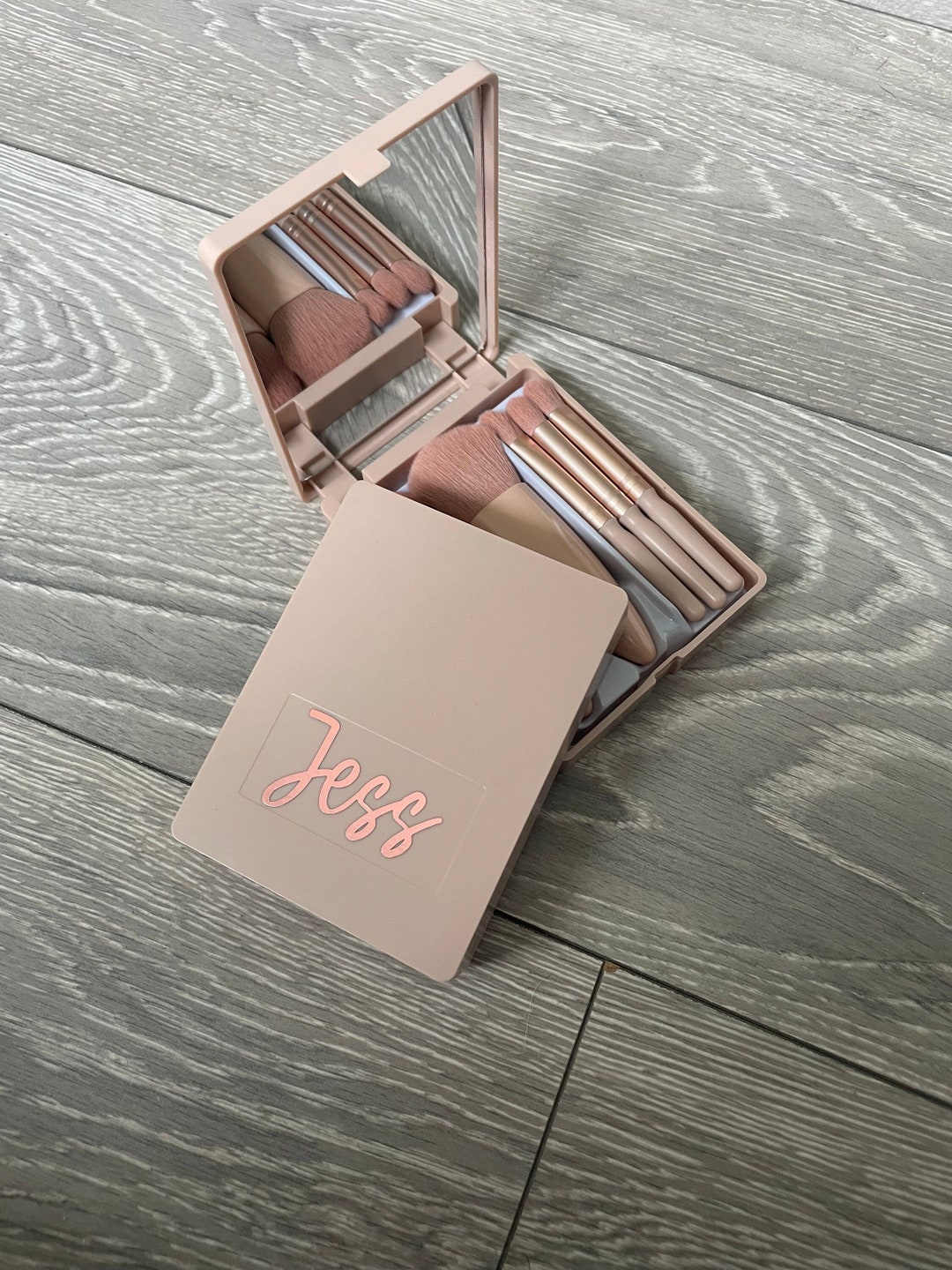 Personalised 6pcs Makeup Brush Set: Dusty Pink, Foundation, Blush ...