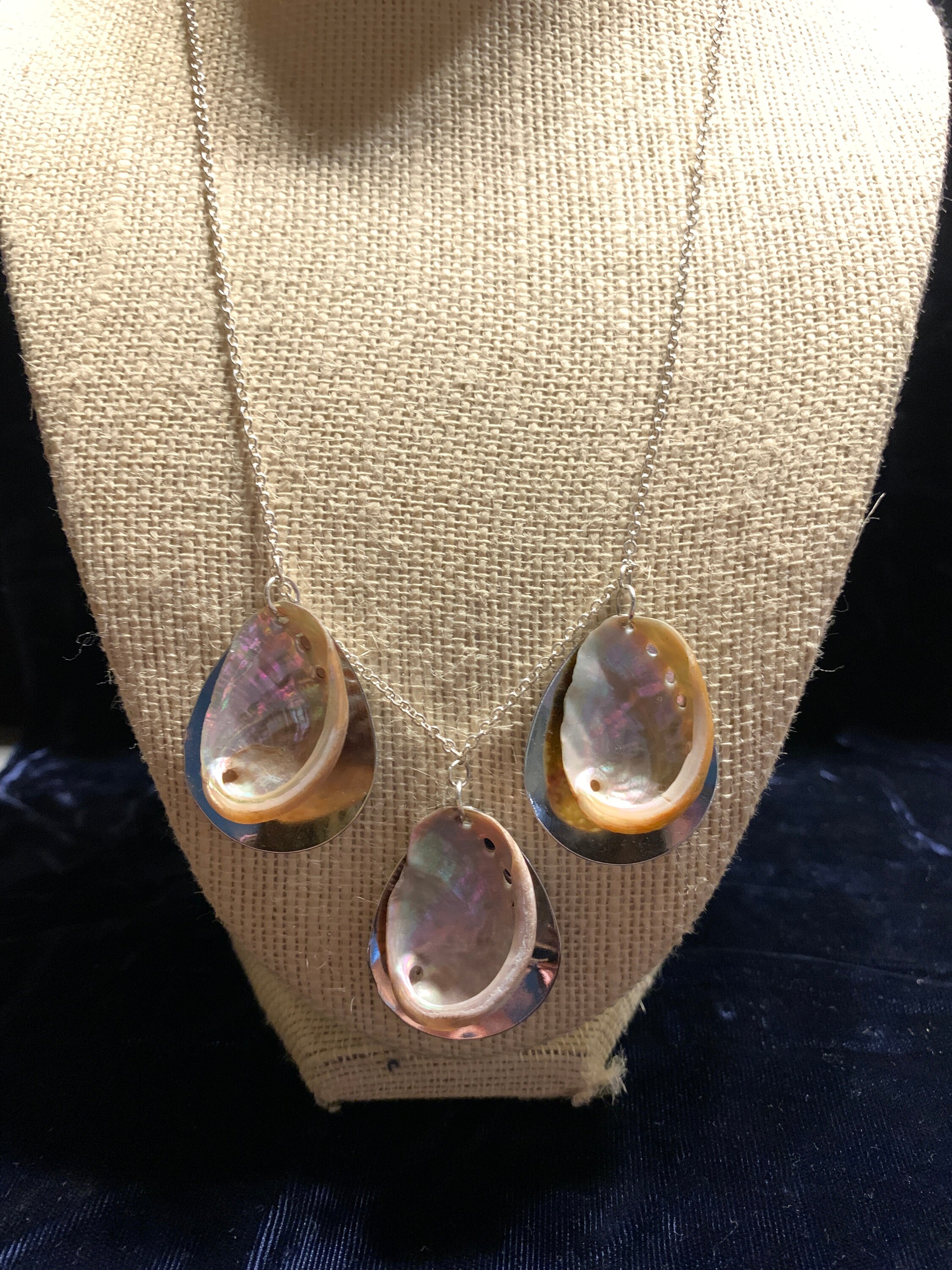 Miniature Abalone Shells and Shiiiiiny Trinkets necklace | Etsy