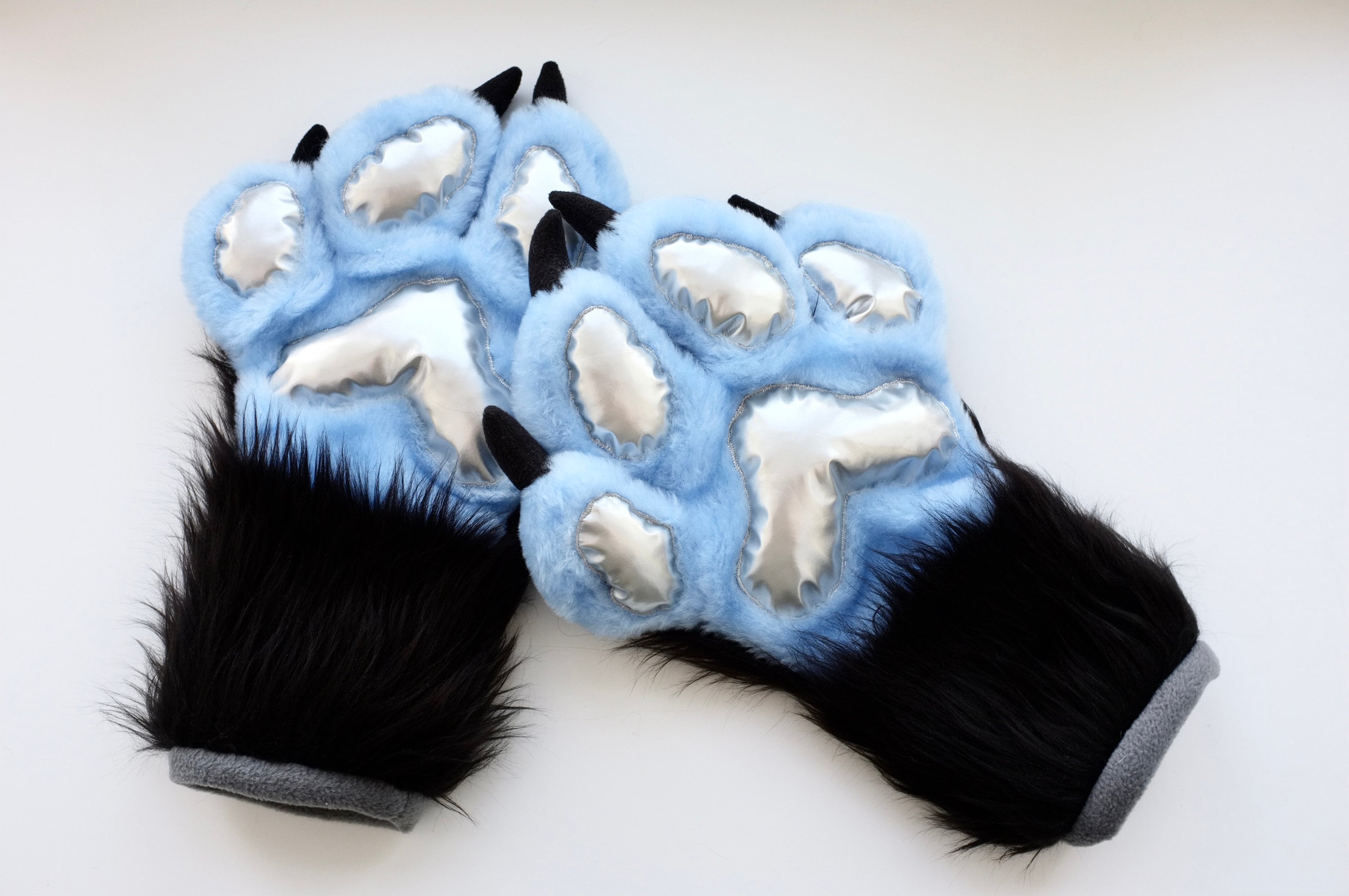 Blue Furry Paws Fursuit Paws Puffy Feral Paws Paw Gloves | Etsy