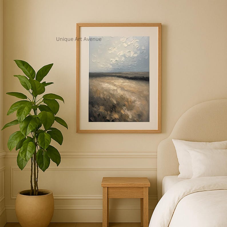 Neutral Field Printable Wall Art, Abstract Landscape Art, Beige Home ...