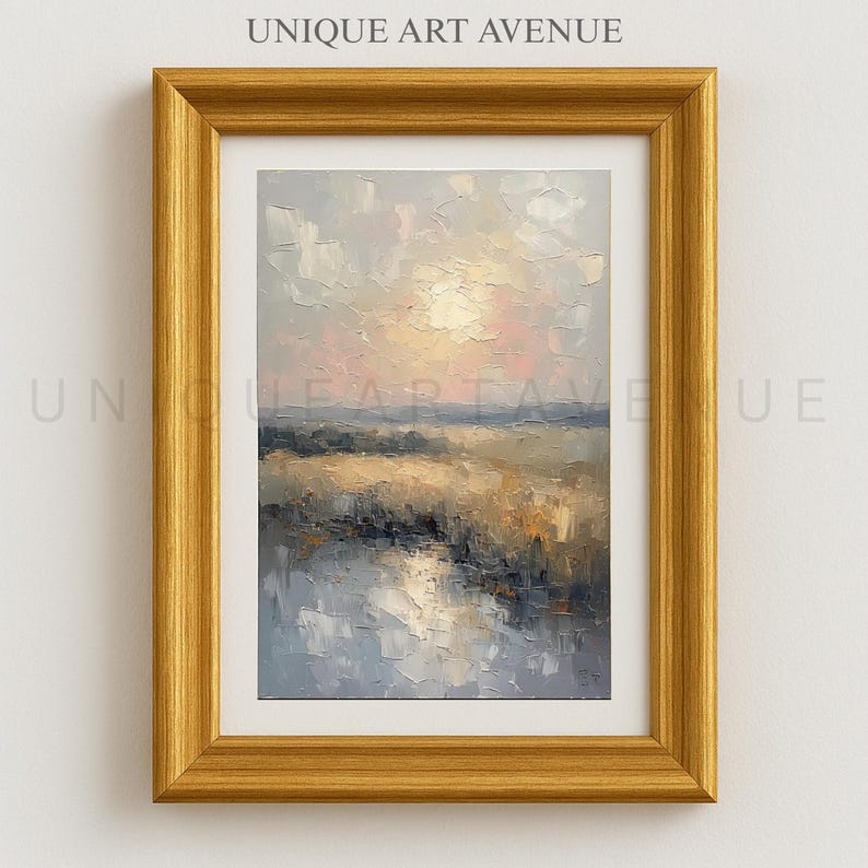 Pink Sunset Printable Art – Neutral Landscape Wall Art – Modern ...
