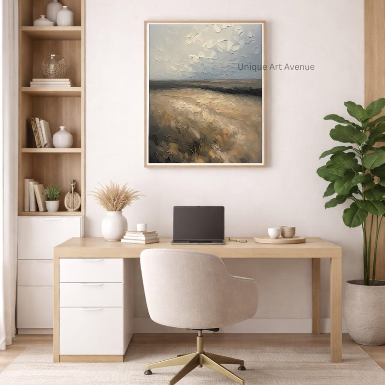 Neutral Field Printable Wall Art, Abstract Landscape Art, Beige Home ...