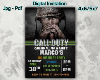 Call of Duty Invitations | Etsy