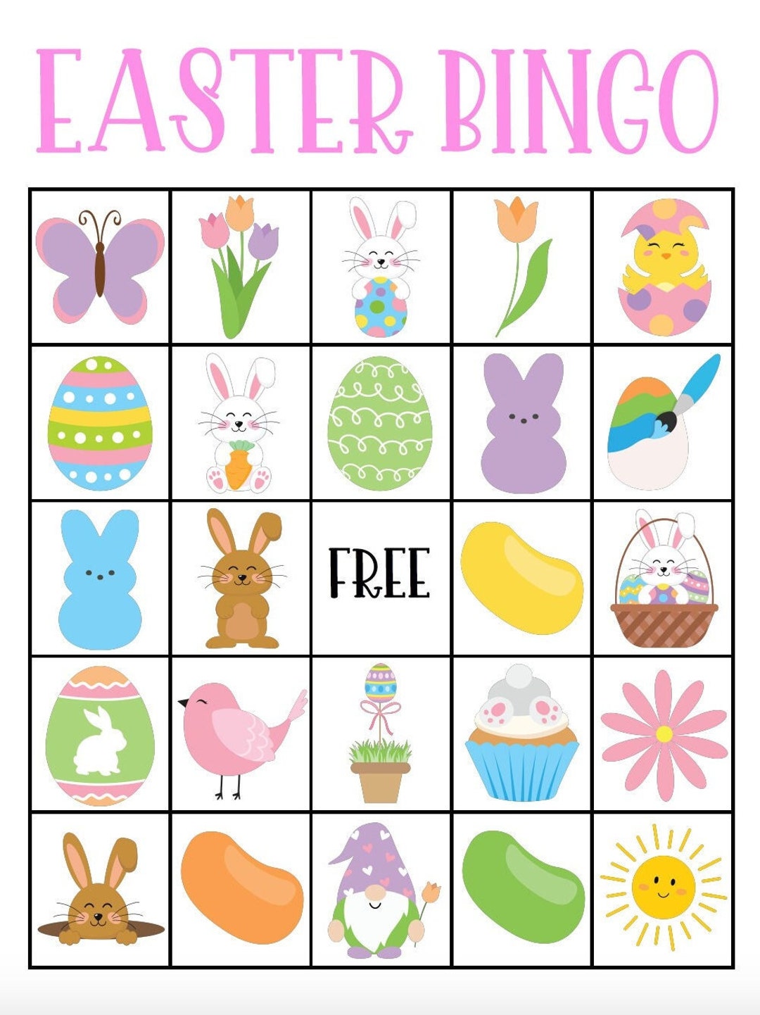 Easter/spring Bingo Printable With 10 Unique Boards for Classroom or ...