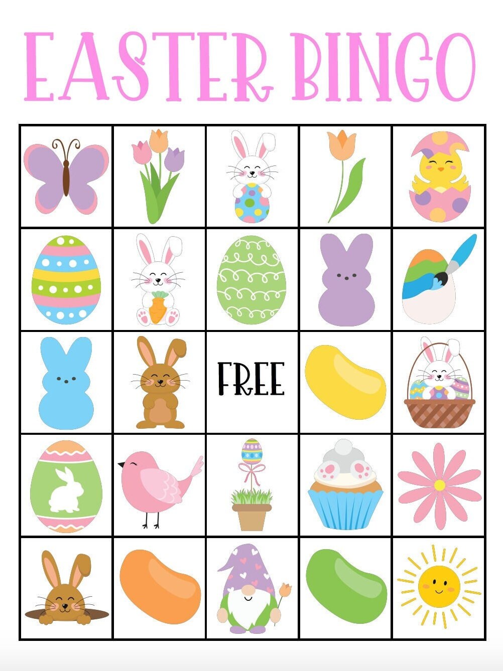 Easter/spring Bingo Printable With 10 Unique Boards for Classroom or ...