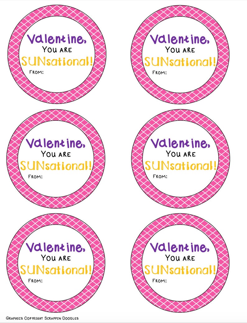 Kids Valentines Printable for Capri Sun or Sunny D- Valentine, You Are ...