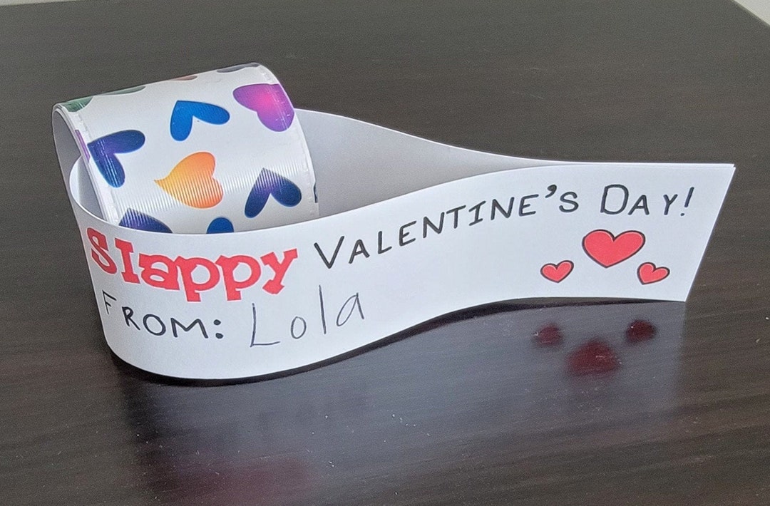 Kids Valentines Printable for Slap Bracelets- Slappy Valentine's Day ...