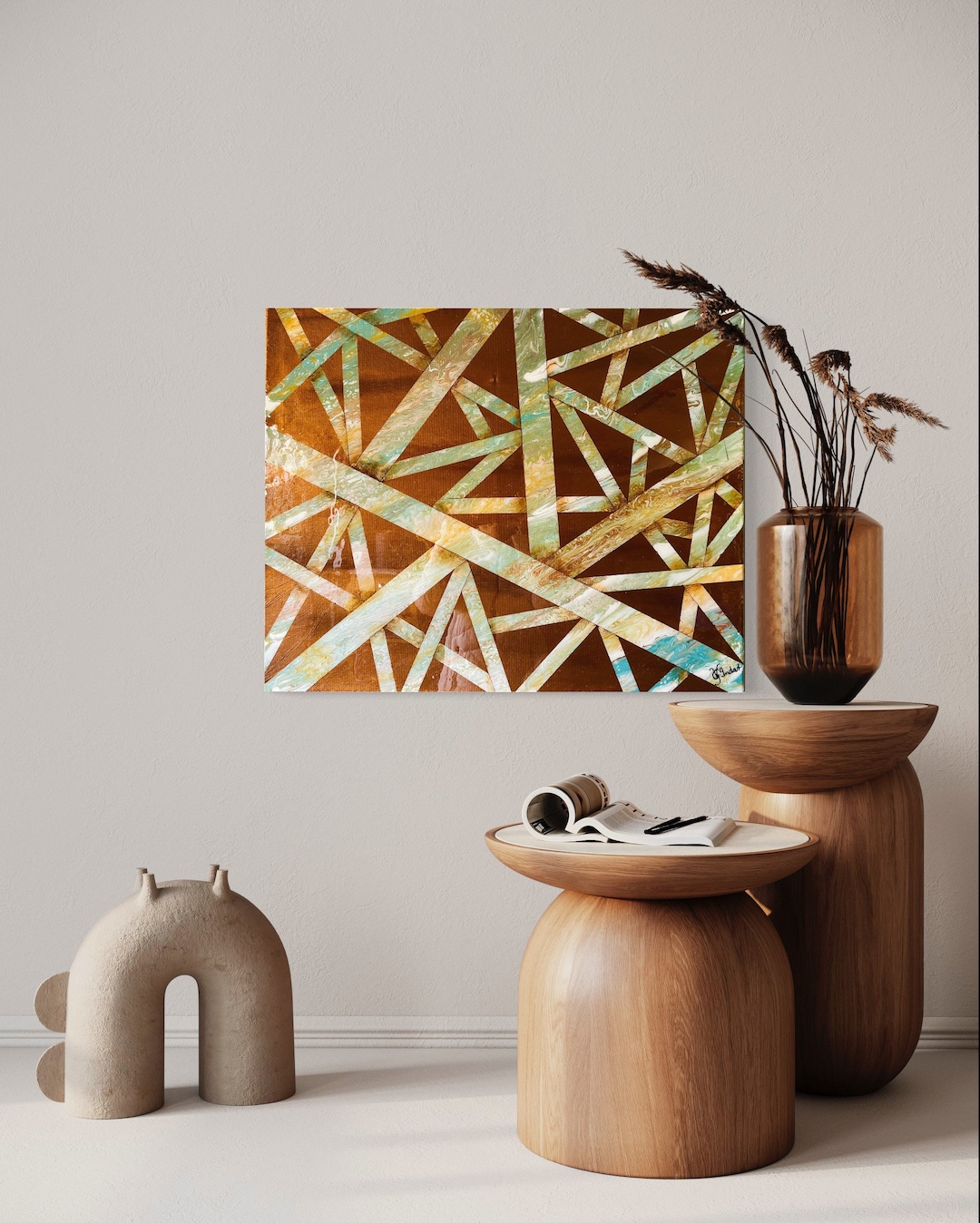 Geometric Abstract Art Painting, Modern Wall Art, Contemporary ...