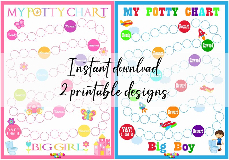 Potty Training Chart Printable - Etsy