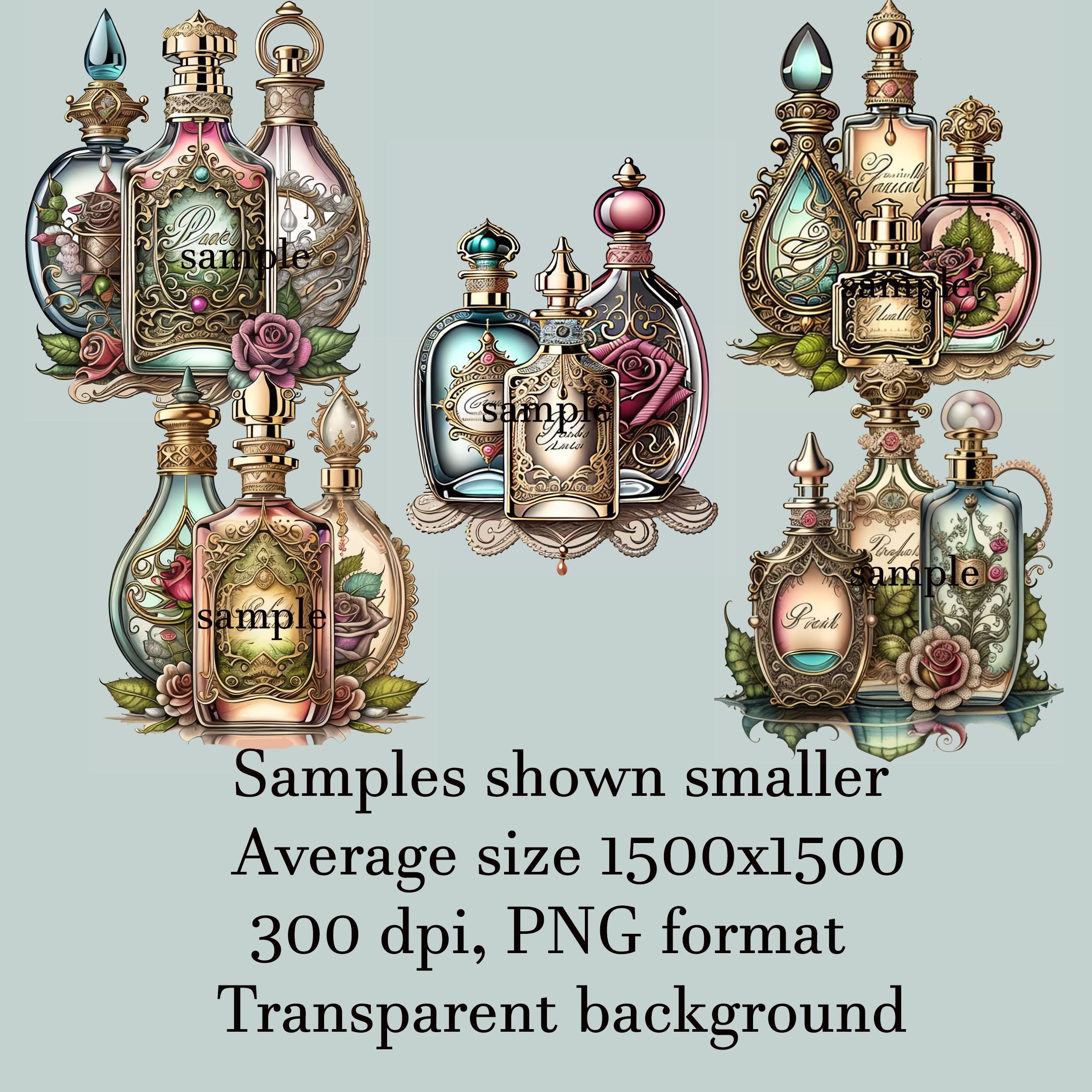 Whimsical Perfume Bottles Clip Art - Etsy
