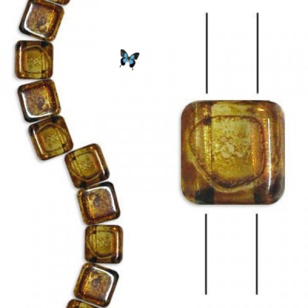 6mm Crystal Picasso 2-hole Tile Czech Glass Beads (30pc Strand) - Etsy