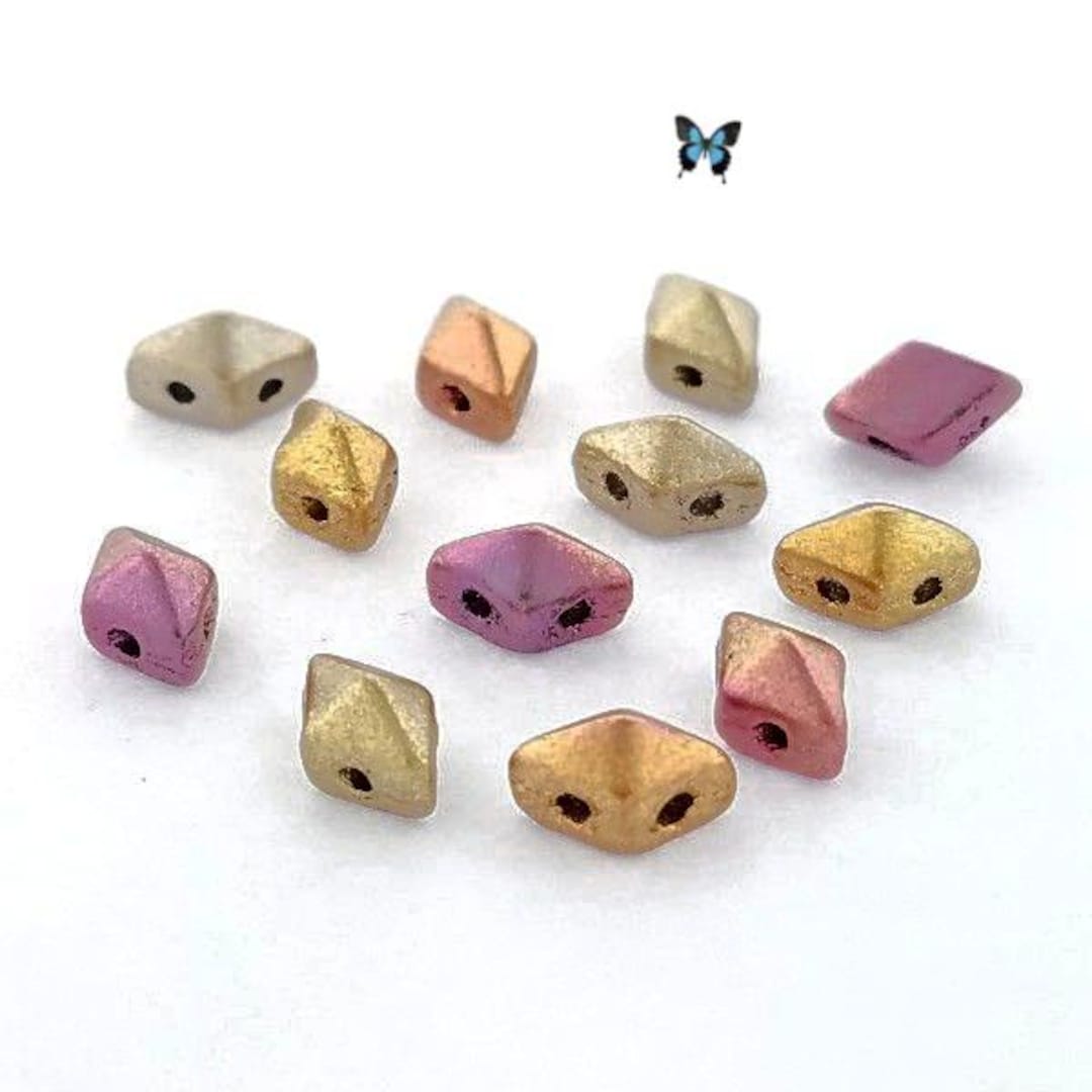 Matte Golden Iris DIAMONDUO MINI™ Czech Glass Two-hole Beads (5gr), DIY Jewelry, Bead Supply - Etsy