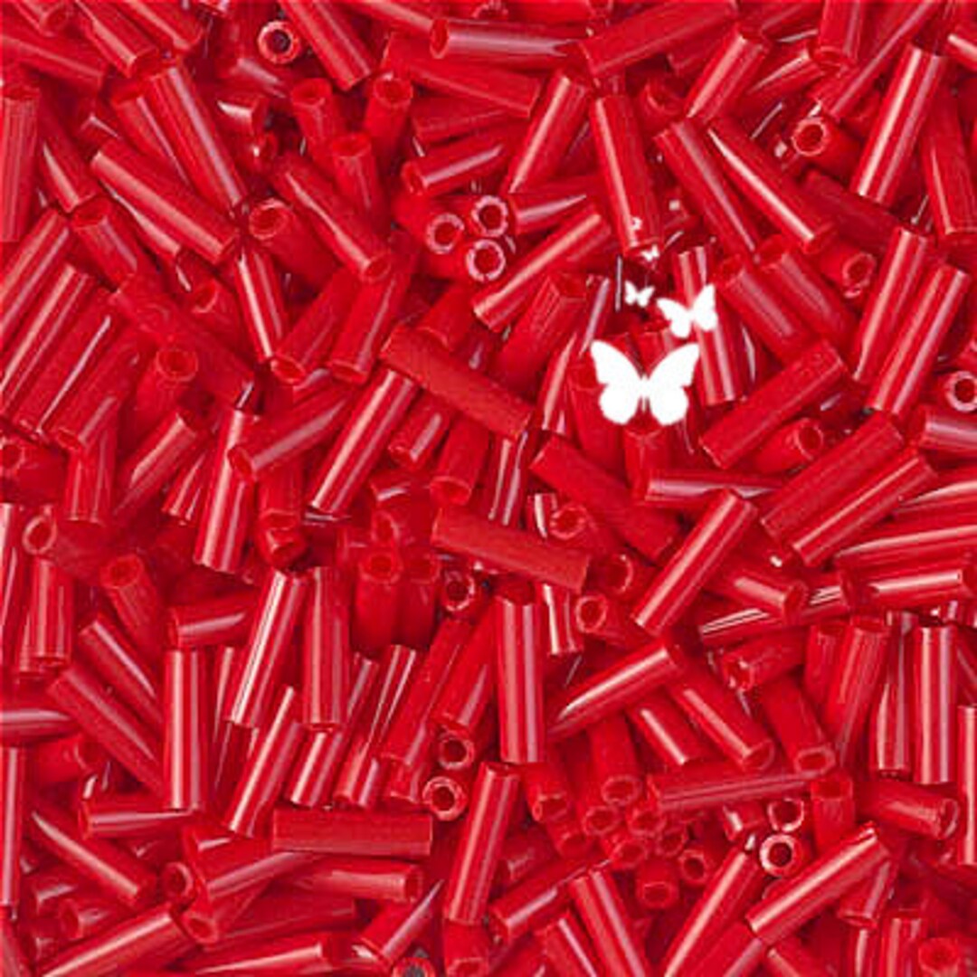 Opaque Red Miyuki Bugle Beads BGL2-408 (10gr), DIY Jewelry Bead Supply ...
