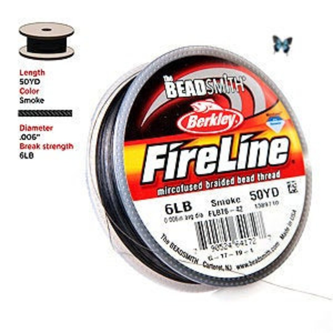 6lb Smoke Fireline (50yd) Beadsmith Berkley Braided Bead Thread, DIY ...