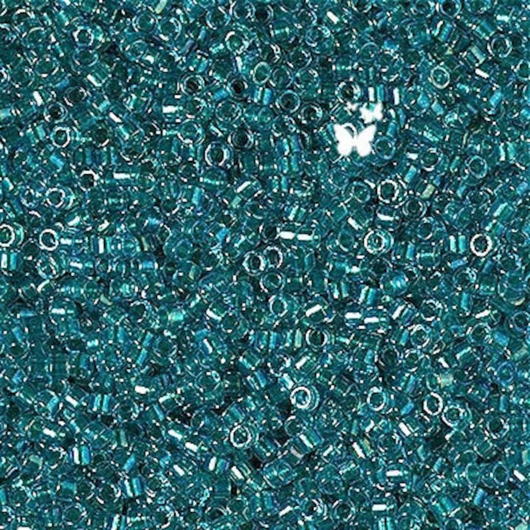 DB2380 Fancy Lined Teal Green Aka Inside Dyed Teal 11/0 Miyuki Delica ...