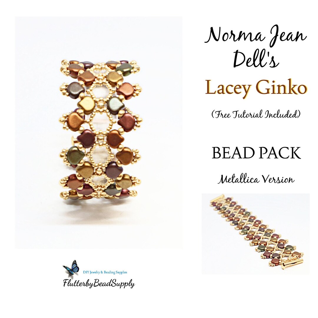 Norma Jean Dell's LACEY GINKO Bracelet Bead Pack, metallica Colorway ...