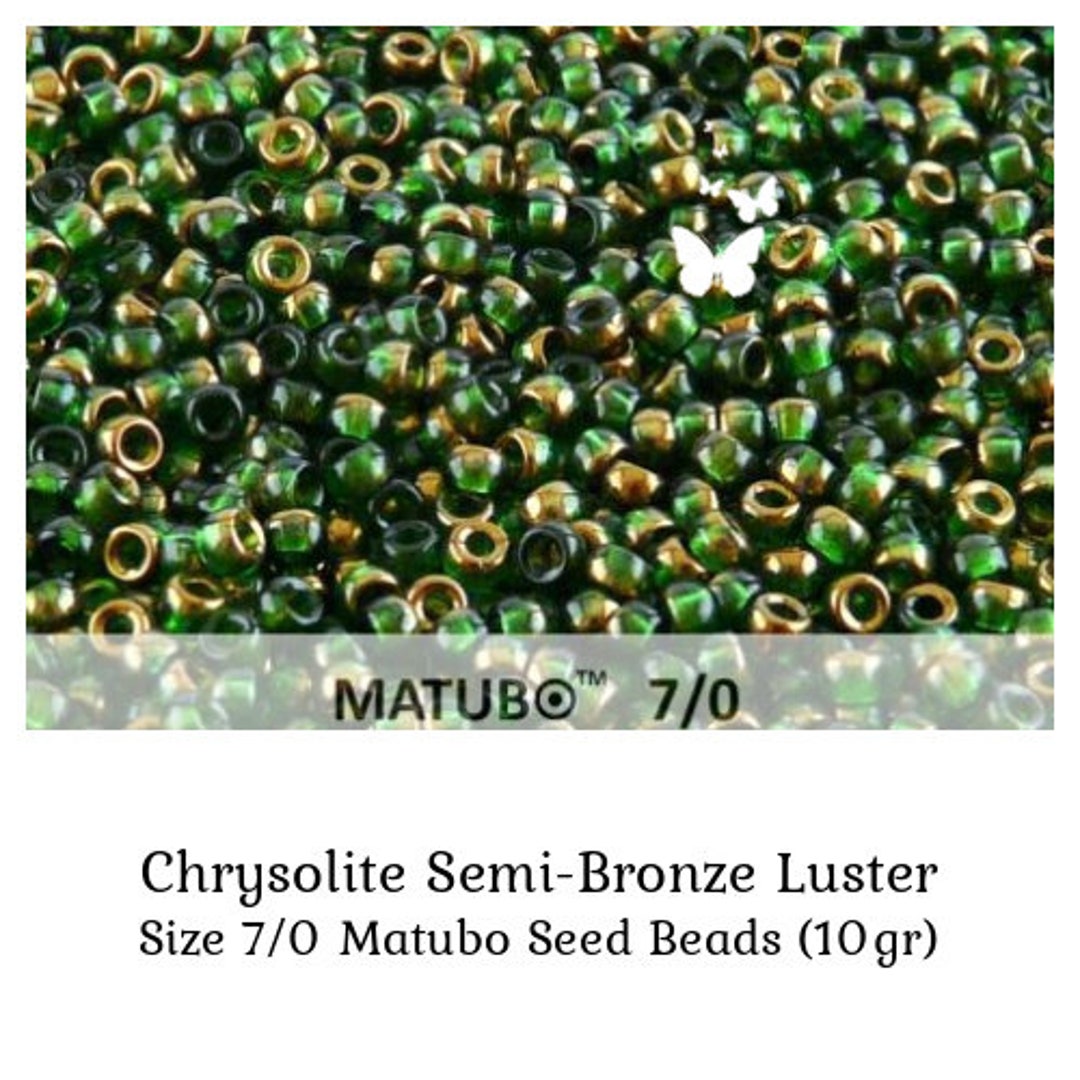 MATUBO™ Size 7/0 Chrysolite Semi-bronze Luster Czech Glass Seed Beads ...