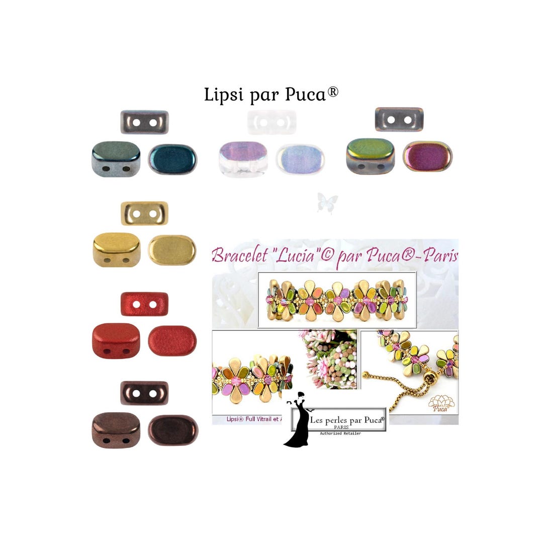 LIPSI Par Puca® 2-hole Czech Glass Beads (5gr/approx 35pc) - Etsy
