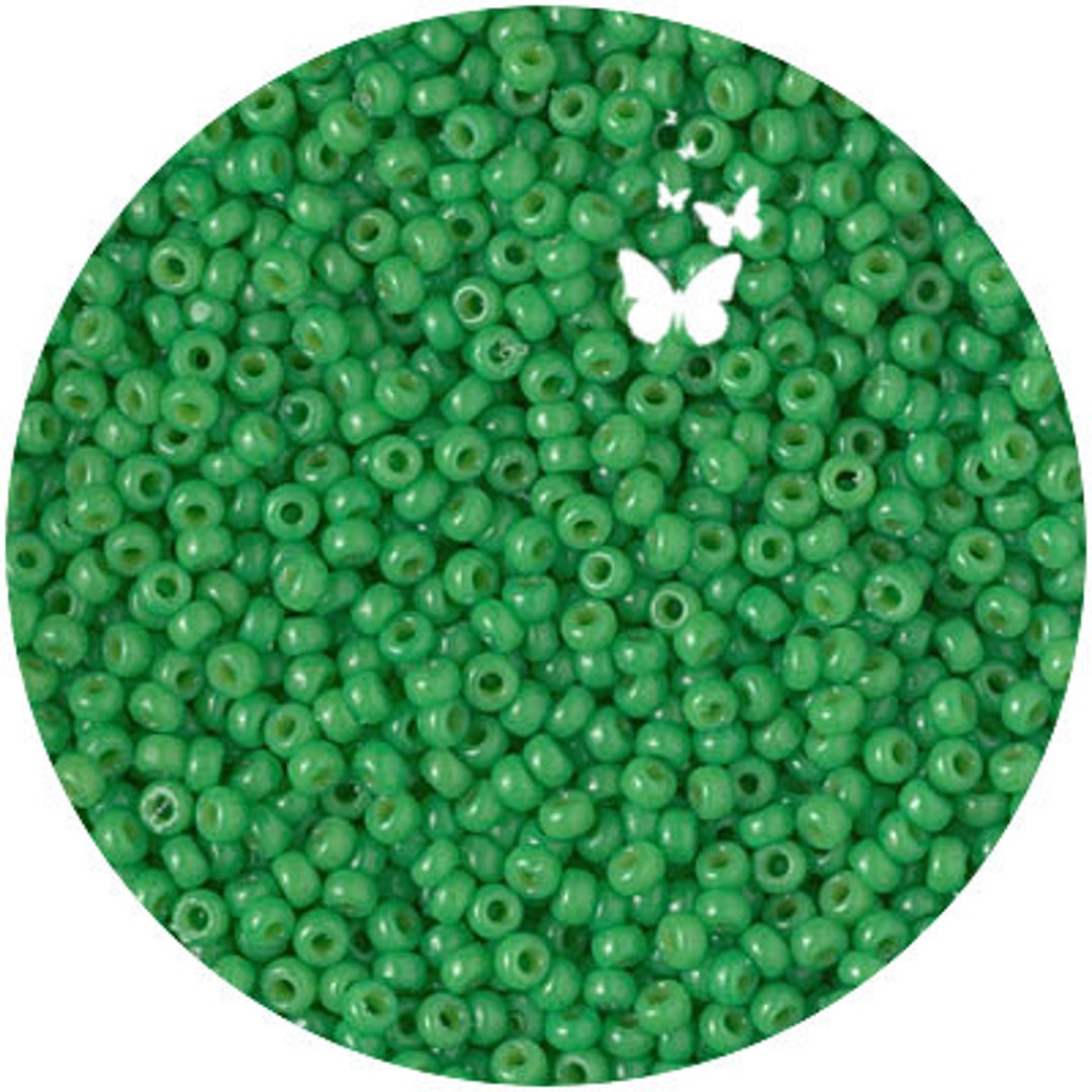 Size 11/0 Duracoat Opaque Dyed Fiji Green 11-4476 Miyuki Seed Beads ...