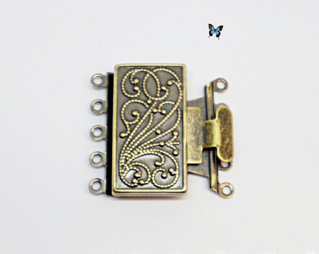 5 Strand Oxidized Brass Box Clasp (1ct), DIY Jewelry Supply - Etsy