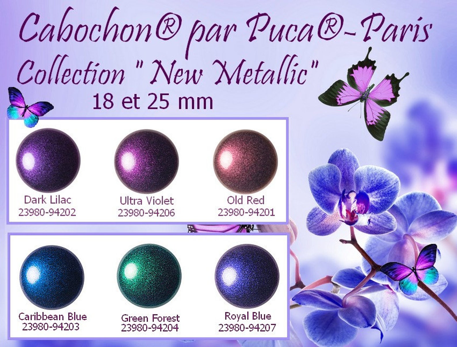 1pc New Metallic Ultra Violet Cabochon Par Puca® 18mm or 25mm - Etsy