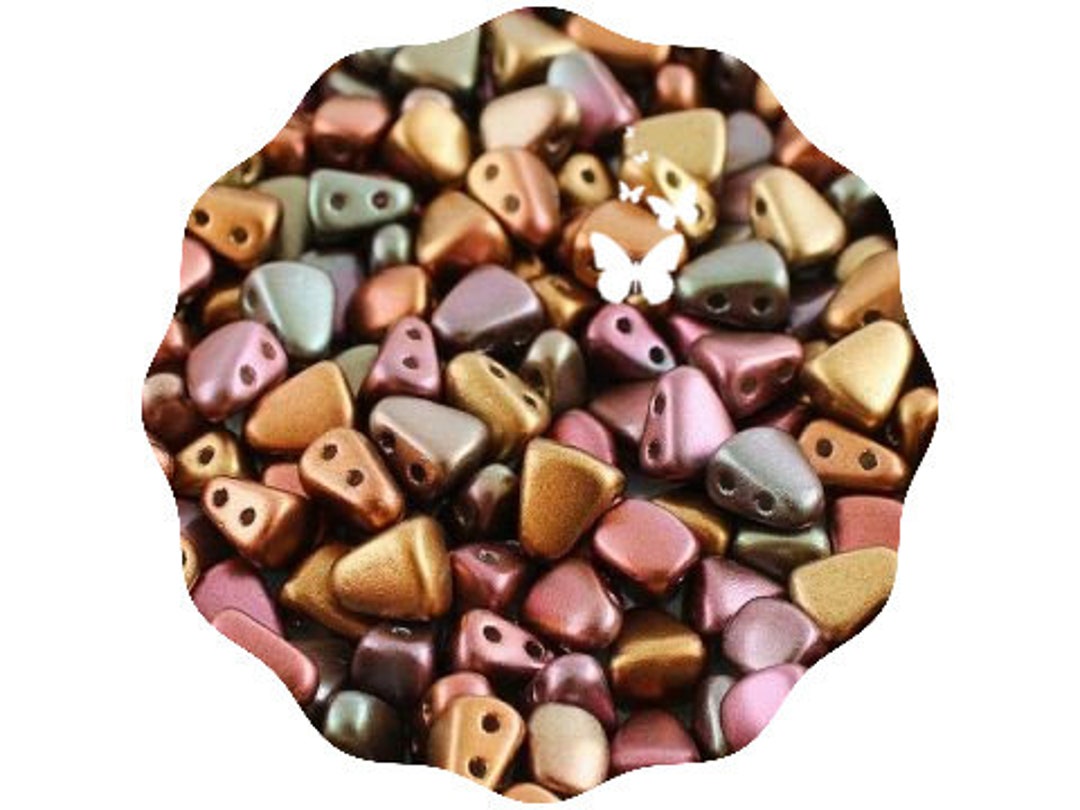 Matubo Nib-bit™ Crystal Violet Rainbow 2-hole Czech Glass Beads (10gr ...