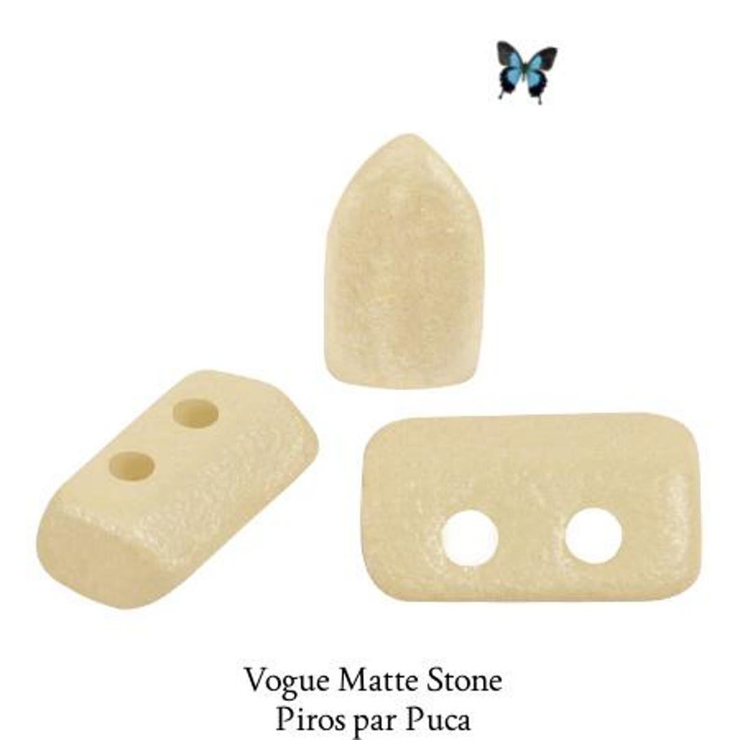 PIROS Par Puca® Vogue Matte Stone, 2-hole Glass Beads (5gr/approx 85pc ...